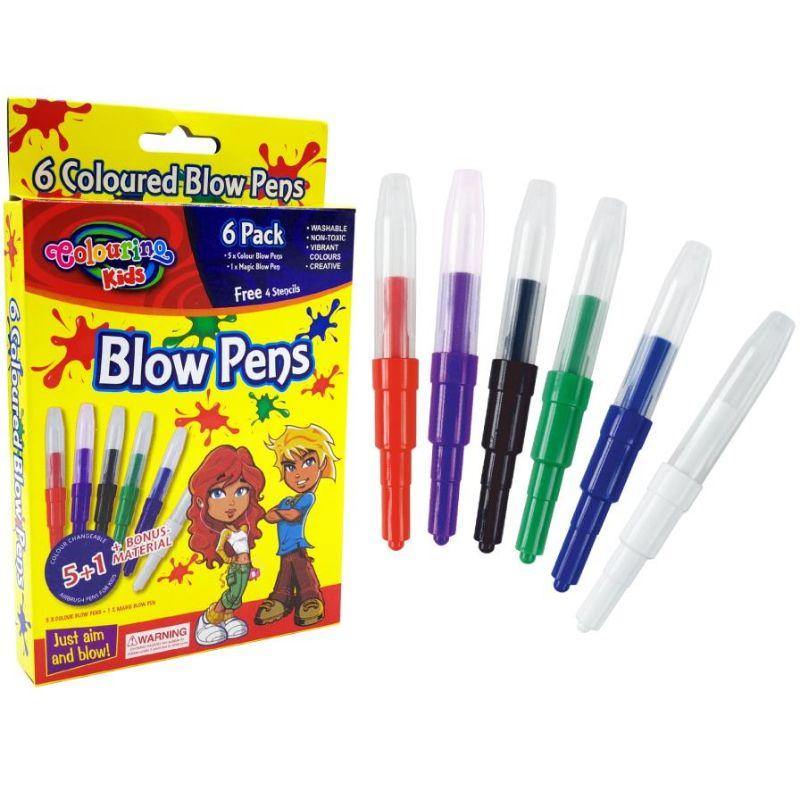 6 Pack Colour Magic Blow Pens | The Base Warehouse