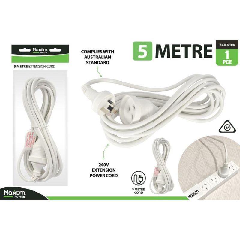 Maxem Power Extension Cord - 5m | The Base Warehouse