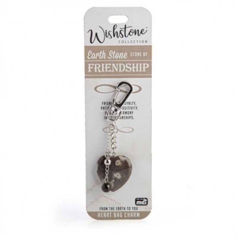 Wishstone Collection Earth Stone Heart Bag Charm | The Base Warehouse