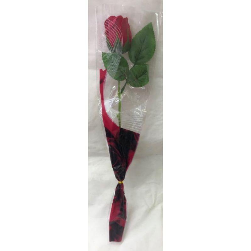 Valentine Single Closed Rose in Wrapping | The Base Warehouse