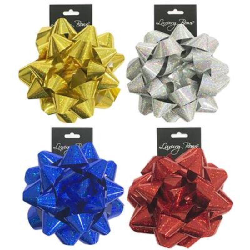 Jumbo Holographic Star Bow | The Base Warehouse
