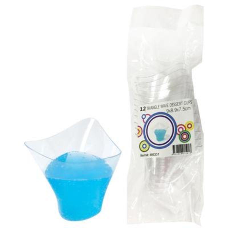 12 Pack Triangle Wave Cups - 9cm x 8.9cm x 7.5cm | The Base Warehouse