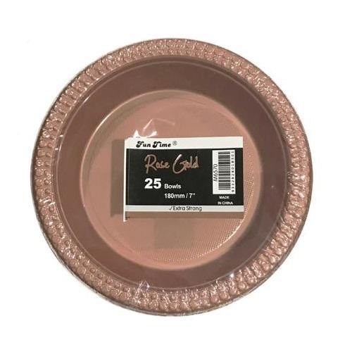 25 Pack Rose Gold Bowls | The Base Warehouse