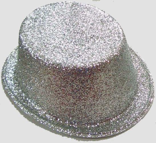 Silver Glitter Top Hat | The Base Warehouse