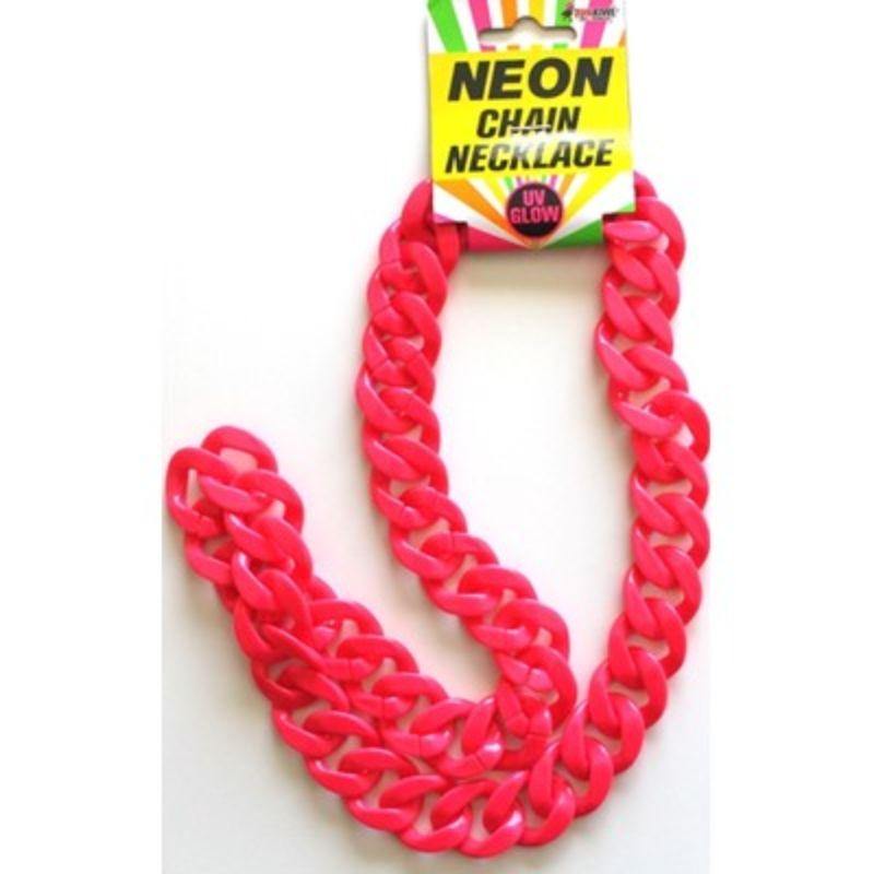 Neon Pink Chain Necklace | The Base Warehouse