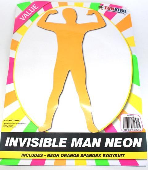 Adults Neon Orange Invisible Suit - One Size Fits Most | The Base Warehouse