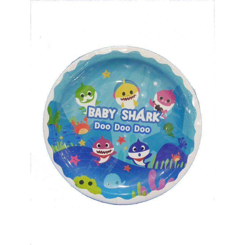 8 Pack Baby Shark Plates - 23cm | The Base Warehouse