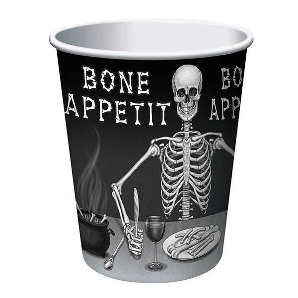 8 Pack Bone Appetit Skeleton Party Cups | The Base Warehouse